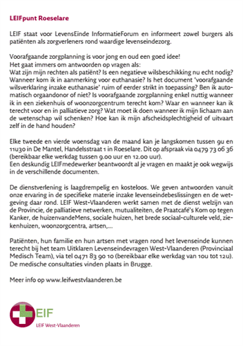 Palliatieve Zorg West Vlaanderen